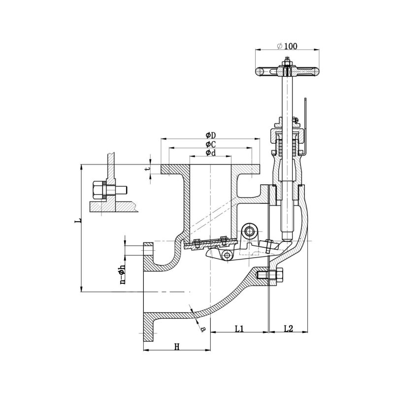 Storm Valve - Angle - Cast Steel - JIS 5K | Adamar